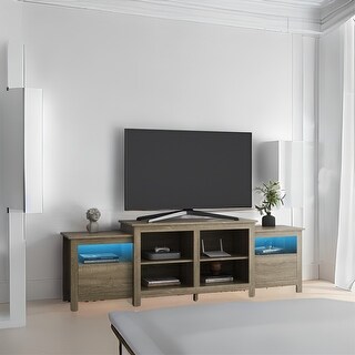 Wood grain color TV Stand 16 Colors LED - Bed Bath & Beyond - 37563993