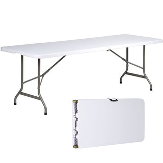 8 ft Rectangular White Plastic Folding Table - Bed Bath & Beyond - 36980863