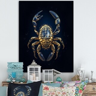Designart "Exquisite Scorpio Gold On Blue I" Scorpio Wall Art Living ...