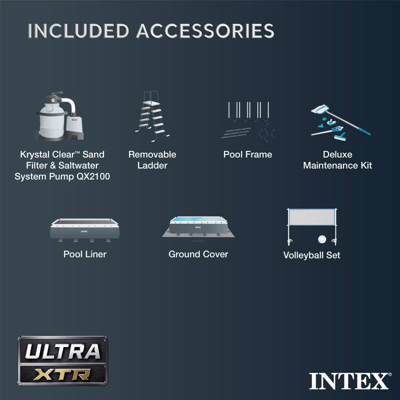 Intex 26367EH 24' x 12' x 52" Ultra XTR Frame Swimming Pool w/ Robot ...