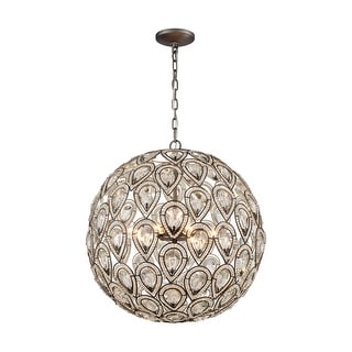Elk Lighting 11935/8-LED 8 Light 1 Tier LED Crystal Globe Chandelier ...