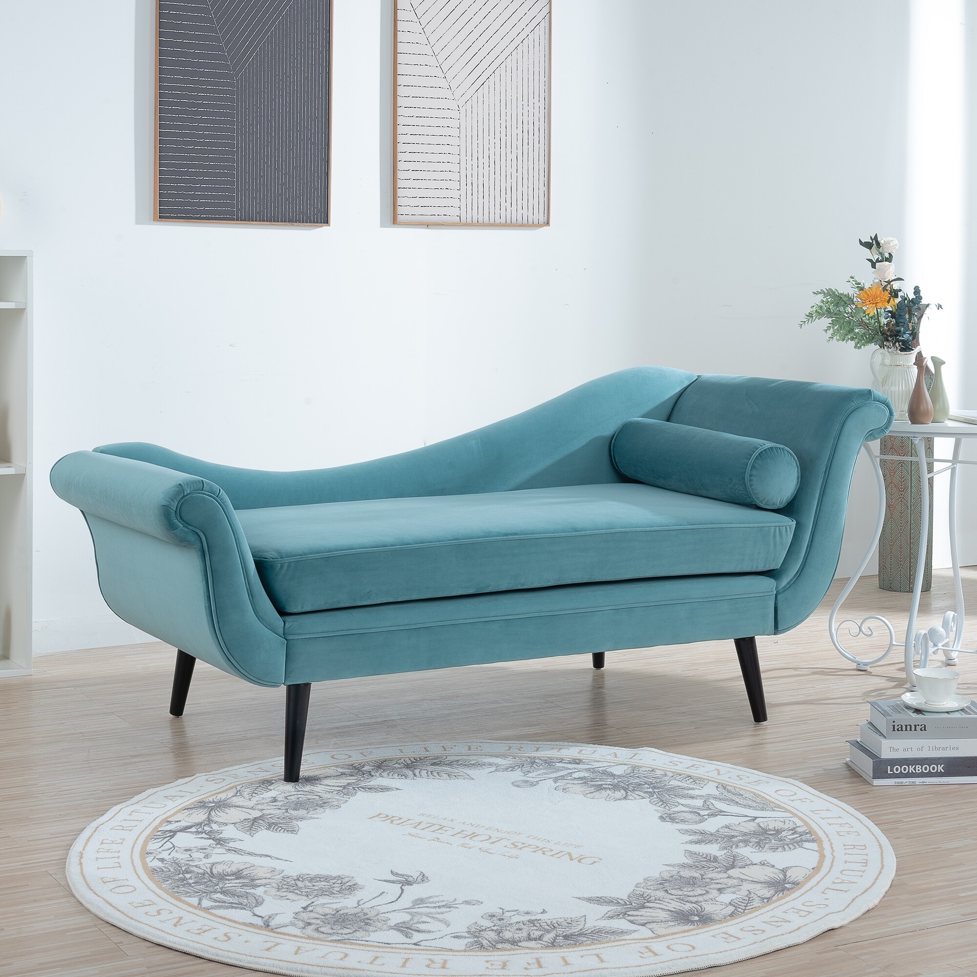 Contemporary Chaise Lounge with Scroll Arms - On Sale - Bed Bath ...