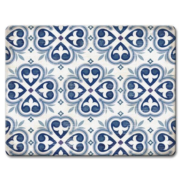 Counterart Glass Cutting Board Counter Saver 12"x15" , Blue & White ...