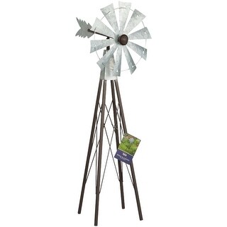 Alpine 24 In. H. Rustic Bronze & Silver Iron Mini Windmill - 1 Each ...