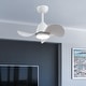 Cian Modern White Lighted Ceiling Fan 3-Blades LED Remote Control - Bed ...