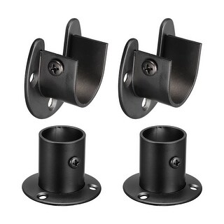 4x Stainless Steel Closet Pole Sockets Closet End Supports Flange Rod ...