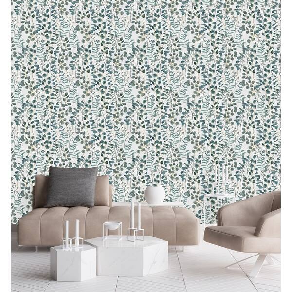 Dark Blue Leaves Wallpaper Peel and Stick and Prepasted - Bed Bath ...