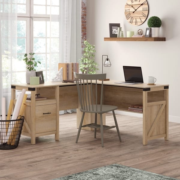 L Shape Wood Computer Desk with File Drawer - Bed Bath & Beyond - 36077321