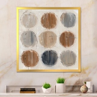 Designart "Geometric Circle Natural Balance II" Mid-Century Modern ...