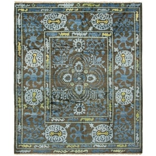 ECARPETGALLERY Hand-knotted Shalimar Dark Brown Wool Rug - 8'2 x 9'7 ...