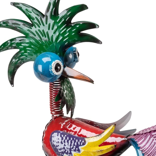 Alpine Corporation 19" Tall Indoor/Outdoor Wild Tropical Metal Rooster ...