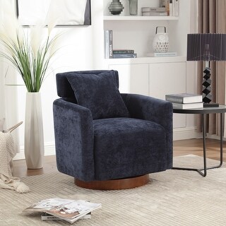 Chenille Fabric 360 Degree Rotation Accent Chairs With Adjustment ...