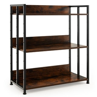 Industrial Bookshelf Storage Shelf Display Rack with Adjustable Shelves ...