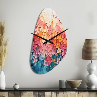 Coral Oasis I - Abstract Landscapes Wall Clock in Asymmetrical Fall ...
