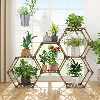 Hexagonal Plant Stand 7-Tier Wooden - Bed Bath & Beyond - 39869129