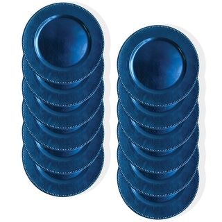 Beaded Royal Blue Round Charger Plate 13" Set of 12 - 13" Dia x 0.5" H ...