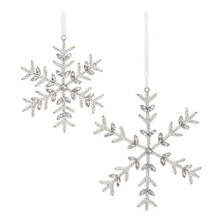 Jeweled Metal Snowflake Ornament (Set of 12) - Bed Bath & Beyond - 38399737
