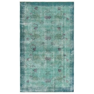 ECARPETGALLERY Hand-knotted Color Transition Turquoise Wool Rug - 4'6 x ...