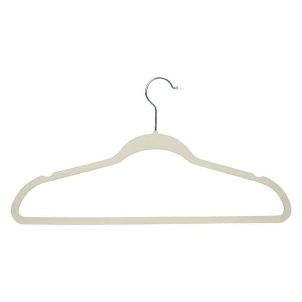 10 Super Slim Velvet Huggable Hangers in Ivory - 1.97" x 17.72" x 9.25 ...