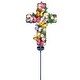 Solar Lighted Butterfly Floral Memorial Outdoor Cross Ground Stake - 10 ...