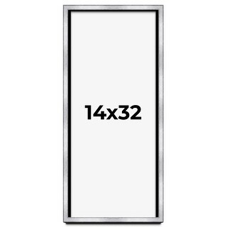 14x32 Shadow Box Frame Silver | 1.375 Inches Deep Real Wood - Bed Bath ...