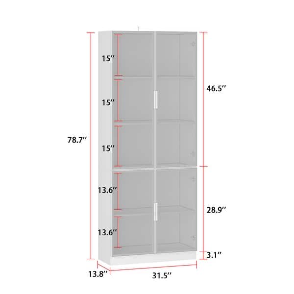 Modular Office Storage Cabinet with Glass Doors Pantry Display Storage ...