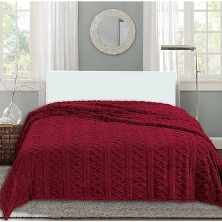 Sherpa Burgundy Embossed Throw Plush Cozy Super Soft Bed Blanket - Bed ...