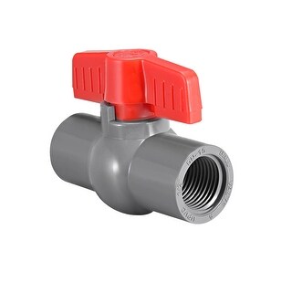 PVC Ball Valve Threaded Ends 1/2" Inner Hole Diameter Red Gray ...