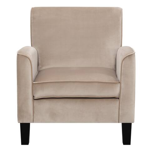 Welt Edge Accent Arm Chair in Soft Camel Brown - Overstock - 31567298