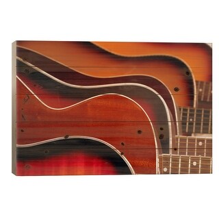 Acoustic Guitar Print On Wood by Unknown Artist - Multi-Color - Bed ...