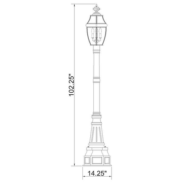 Roundhouse 3 Light Outdoor Post Mounted Fixture - Black - Bed Bath ...