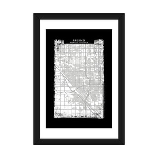 iCanvas "Fresno City Map Black White Grey Style" by WallDecorAddict ...