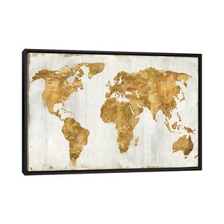 iCanvas "The World In Gold" by Russell Brennan Framed Canvas Print ...