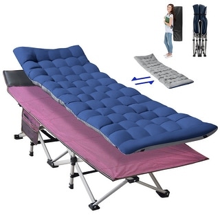 Folding Camping Patio Cot with Removable Cotton Mattress for Office ...
