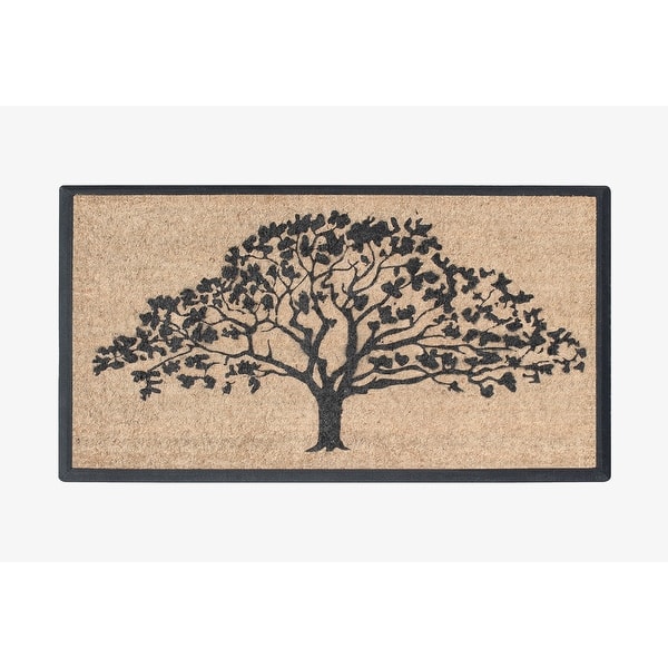 A1HC Flocked Hand-Crafted Rubber Coir Life of Tree Double Door Durable ...