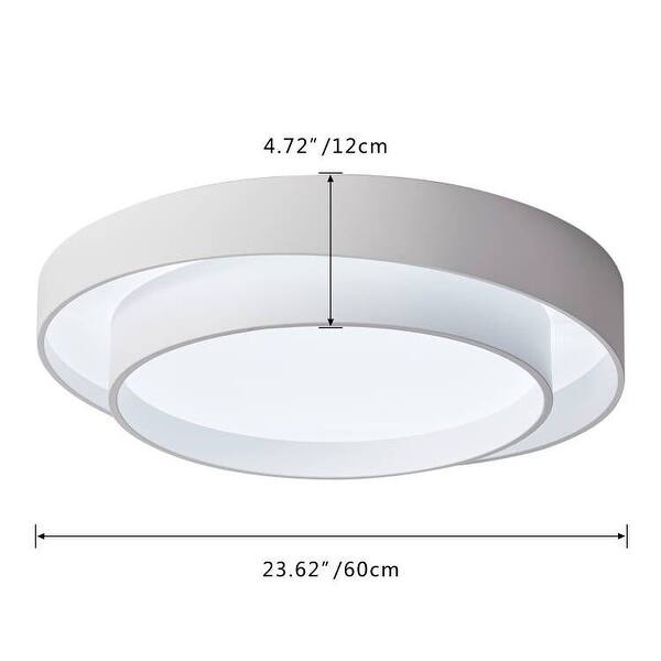 Modern White Finish Circle LED Light Flush Mount Ceiling Light - Bed ...