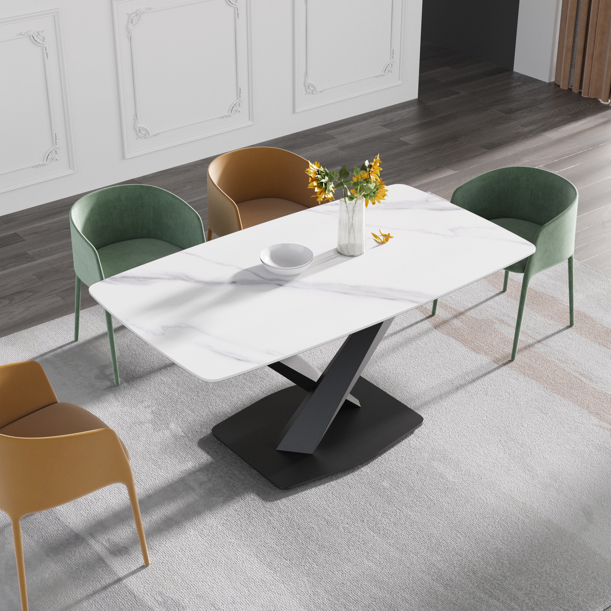 Marble top table with metal legs store