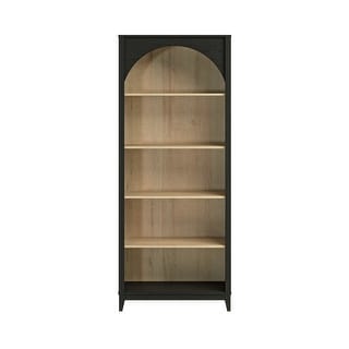 Prepac Ark 78" H 5-Tier Arched Bookcase, Modern Storage Accent ...