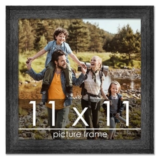 11x11 Distressed/Aged Black Wood Picture Square Frame - Bed Bath ...