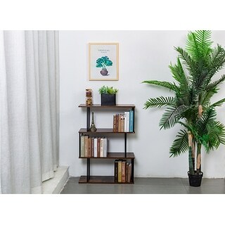 3 Tier/4 Tier Bookshelf, Freestanding Display Shelf Storage Shelving ...