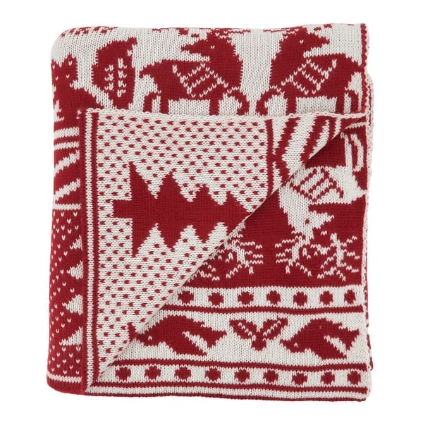 Knit Throw With Christmas Tree and Reindeer Design - Bed Bath & Beyond ...