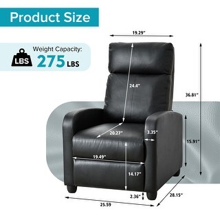 Sleek Recliner Sofa Chair with Extendable Footrest, Adjustable Angles ...