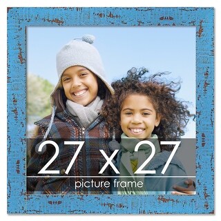 27x27 Shabby Chic Blue Wood Picture Square Frame - 27" x 27" - Bed Bath ...