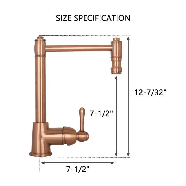 One-Handle Copper Widespread Kitchen Bar Faucet-5 Years Warranty - Bed ...