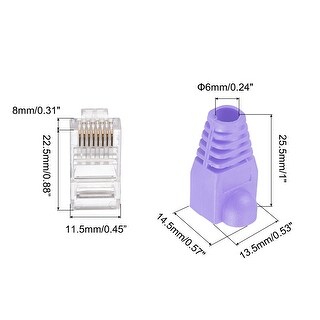 RJ45 Cat6 Connector RJ45 Ends 8P8C Modular Plug Pass Through Connector ...