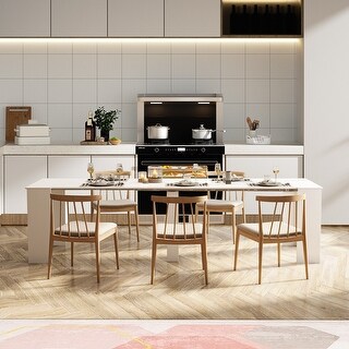 Modern Wooden Rectangular Extendable Dining Table - Bed Bath & Beyond - 41185729