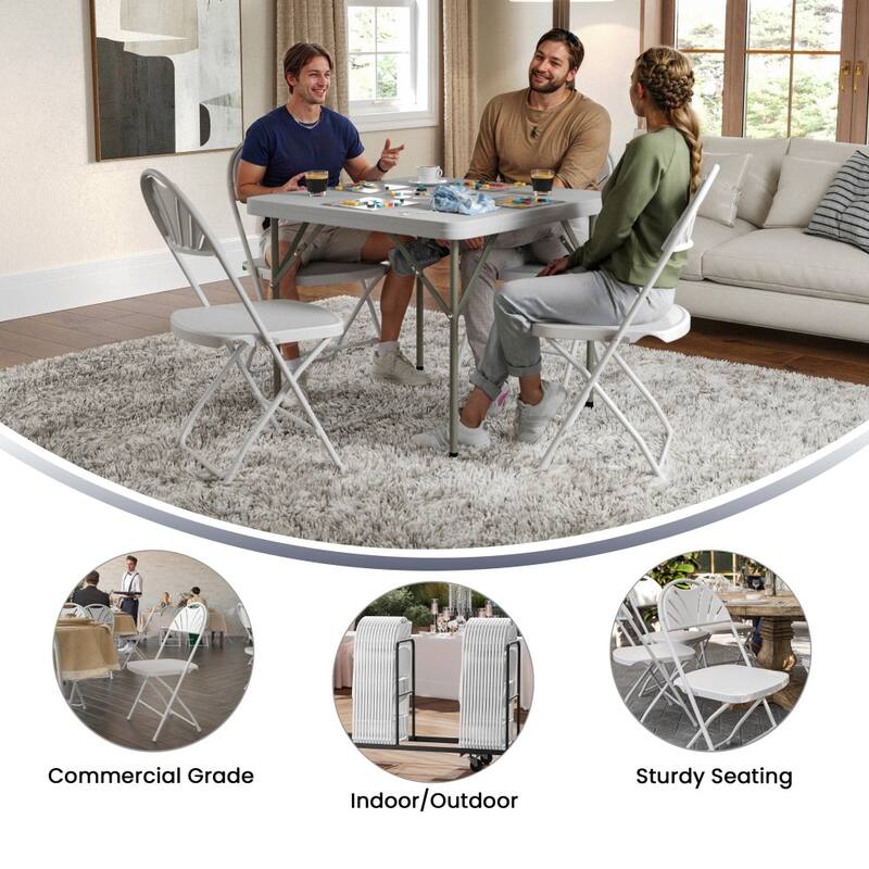Plastic Fan Back Folding Chair (Set of 2) - Overstock - 29341962