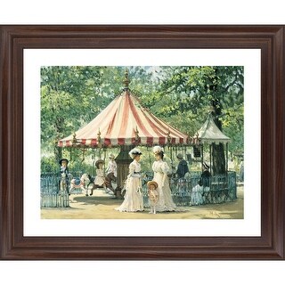 Vibrant Summer Carousel Rectangular Framed Wall Art 28" x 34" - Bed ...