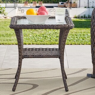 Tempered Glass Top Patio Side Table for Balcony - Bed Bath & Beyond ...