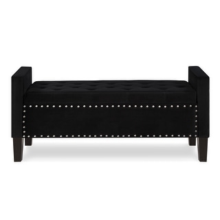 Living Room Furniture - Soft Padded Velvet Bench with Armrests and ...